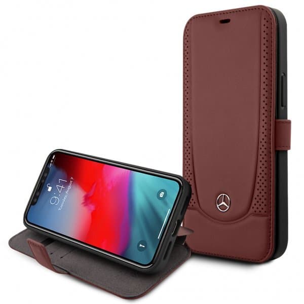 Mercedes Benz iPhone 12/iPhone 12 Pro Etui Logo Perforert Rød - Elkjøp