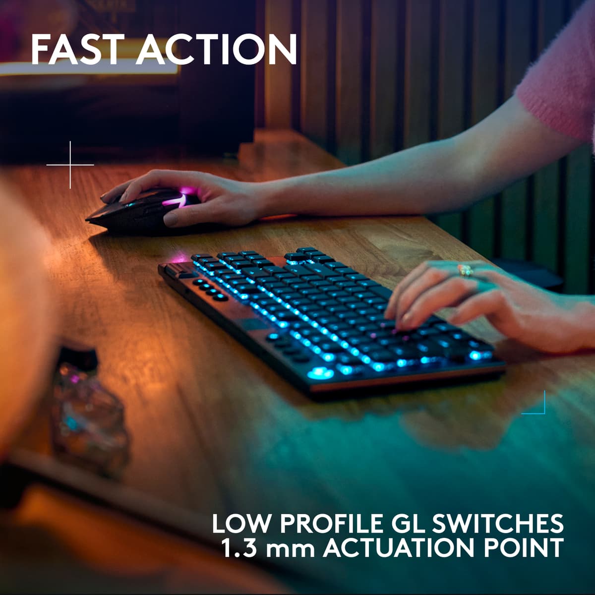 Logitech G915 X Lightspeed TKL Wireless Clicky gamingtastatur (sort ...
