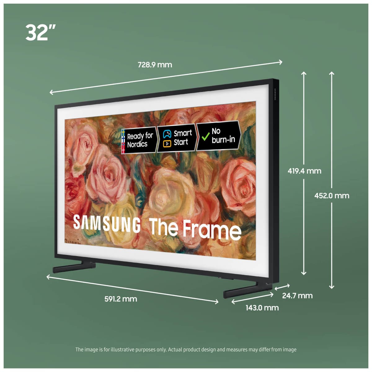 Samsung 32” LS03B The Frame Full HD QLED Smart TV (2023) - Elkjøp | Elkjøp