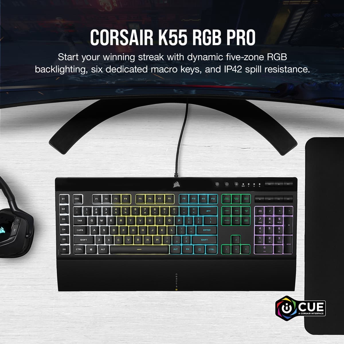 Corsair K55 RGB PRO tangentbord för gaming (nordisk layout ...