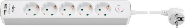 5-vägs grenuttag med strömbrytare och 2 USB-portar - Elgiganten