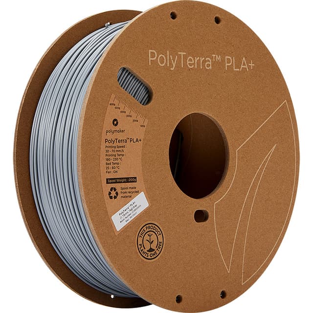 Polymaker - PolyTerra PLA+ - Grey - 1.75mm - 1kg / Default Title ...