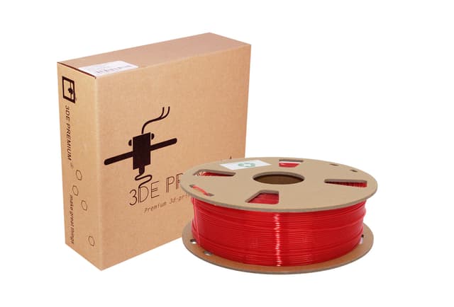3DE Premium - PLA Transparent - Red - 1.75mm - 1kg / Default Title - Elkjøp