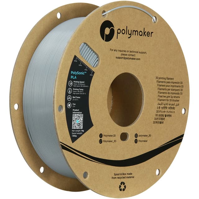 Polymaker - Polysonic - High Speed PLA - Grey - 1.75mm - 1kg / Default Title | Elgiganten ...