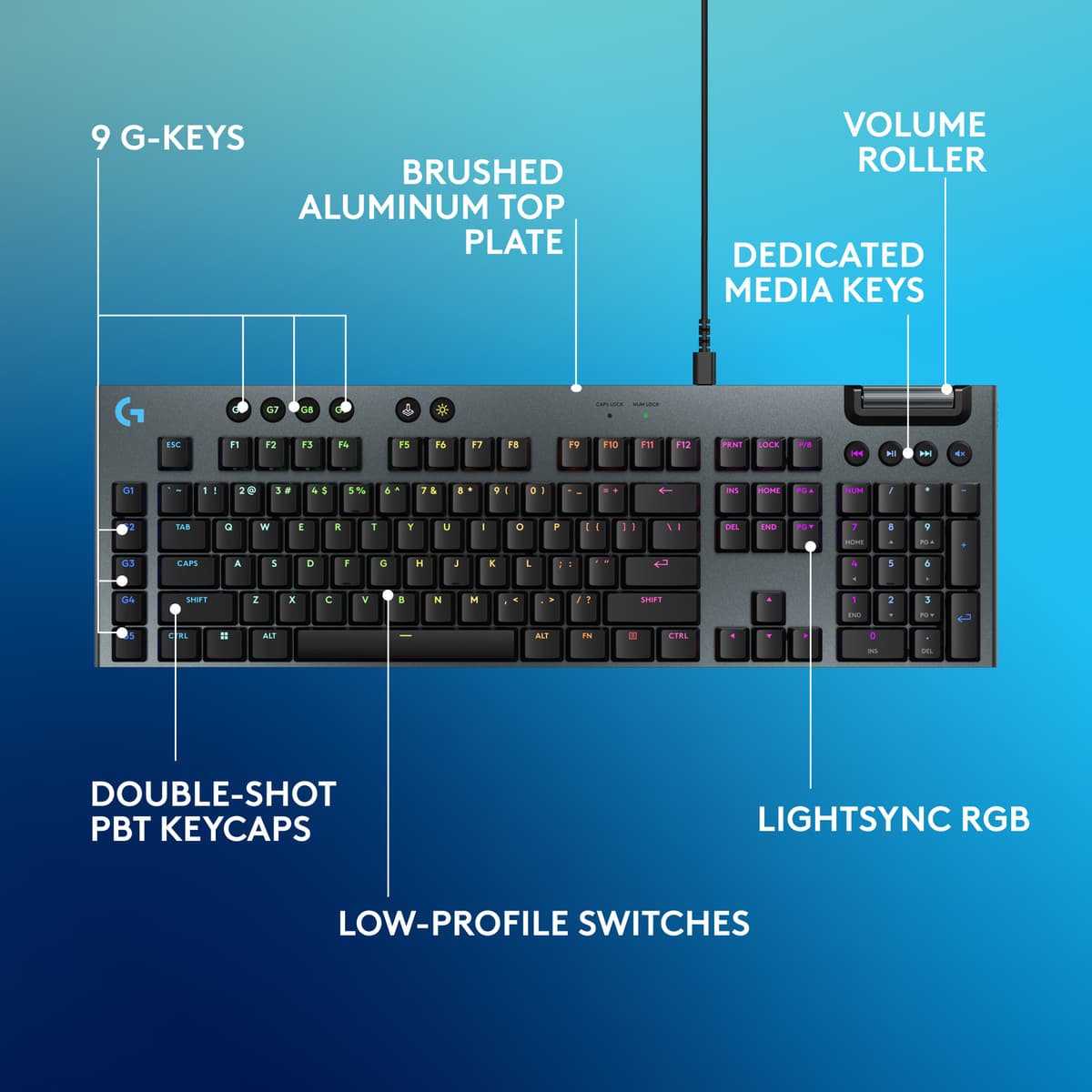 Logitech G915 X Taktilt speltangentbord (svart) - Elgiganten