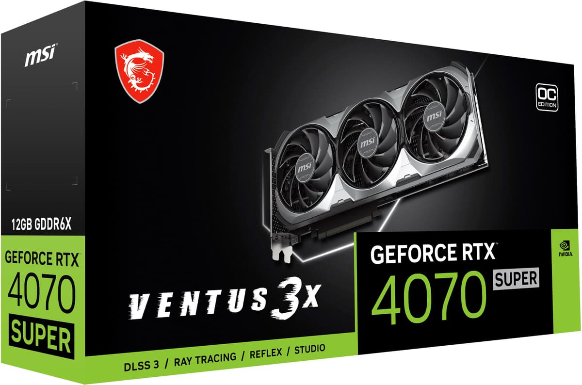 MSI GeForce RTX 4070 SUPER Ventus 3X OC 12GB grafikkort - Elkjøp