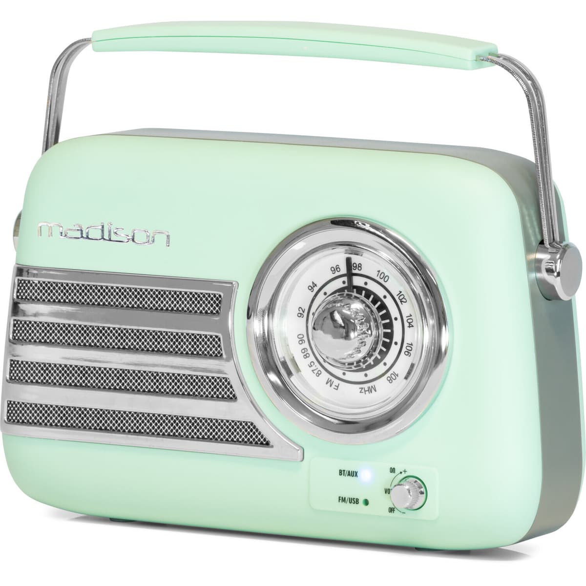 Madison Retro Radio med Bluetooth og FM (Matte Mint) - Elkjøp | Elkjøp