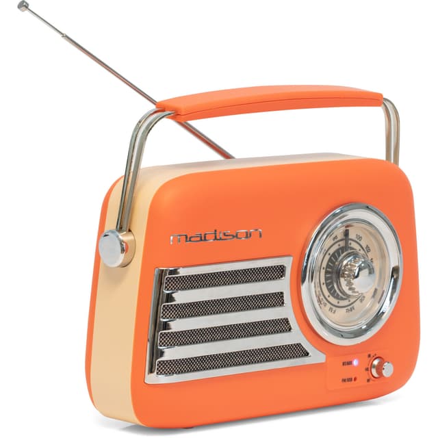 Madison Retro Radio med Bluetooth og FM (Matt Orange) - Elkjøp