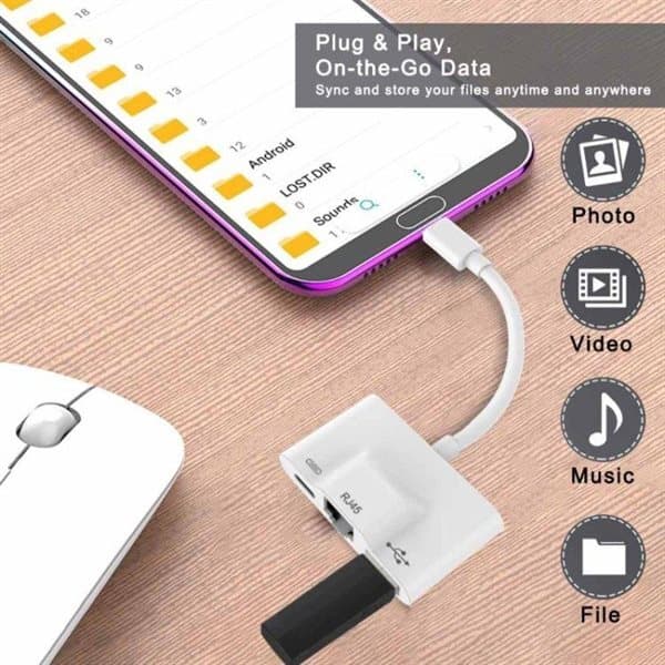 USB-C adapter til USB + 100M RJ45 Ethernet - Elkjøp | Elkjøp