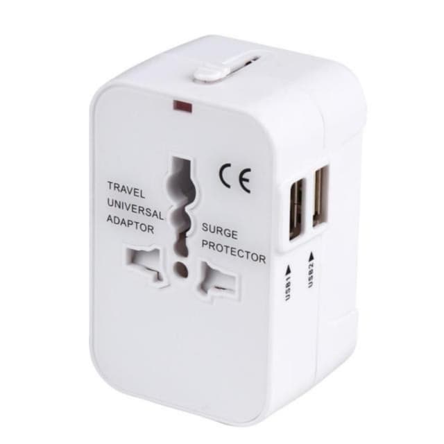 Reiseadapter med 2 USB-porter for USA / UK / EU / AUS Hvit - Elkjøp ...