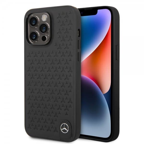Mercedes Benz iPhone 14 Pro Max Deksel Star Pattern Svart - Elkjøp