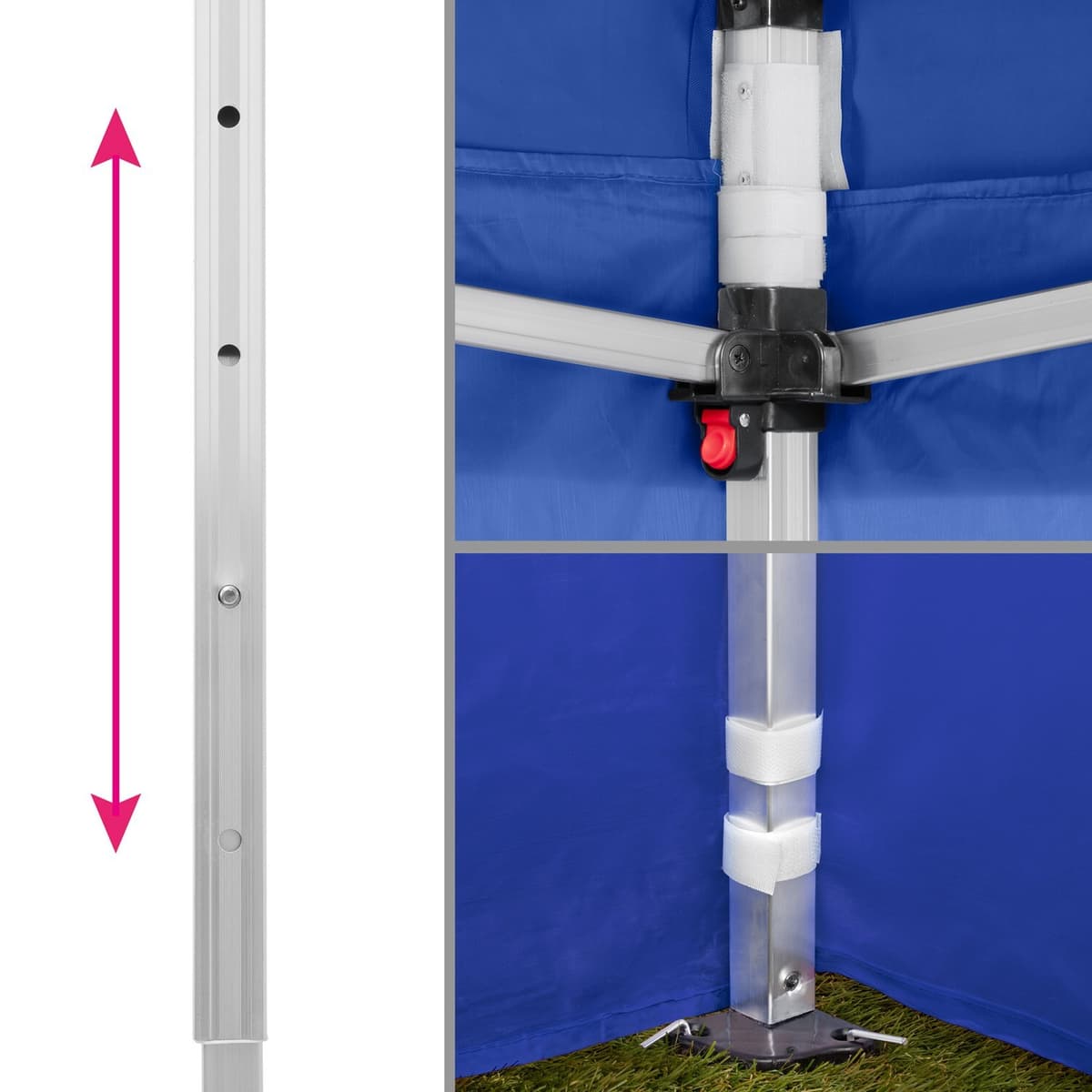 Partytelt, hagepaviljong Olivia 3x3 m med 4 vegger - blå - Elkjøp | Elkjøp