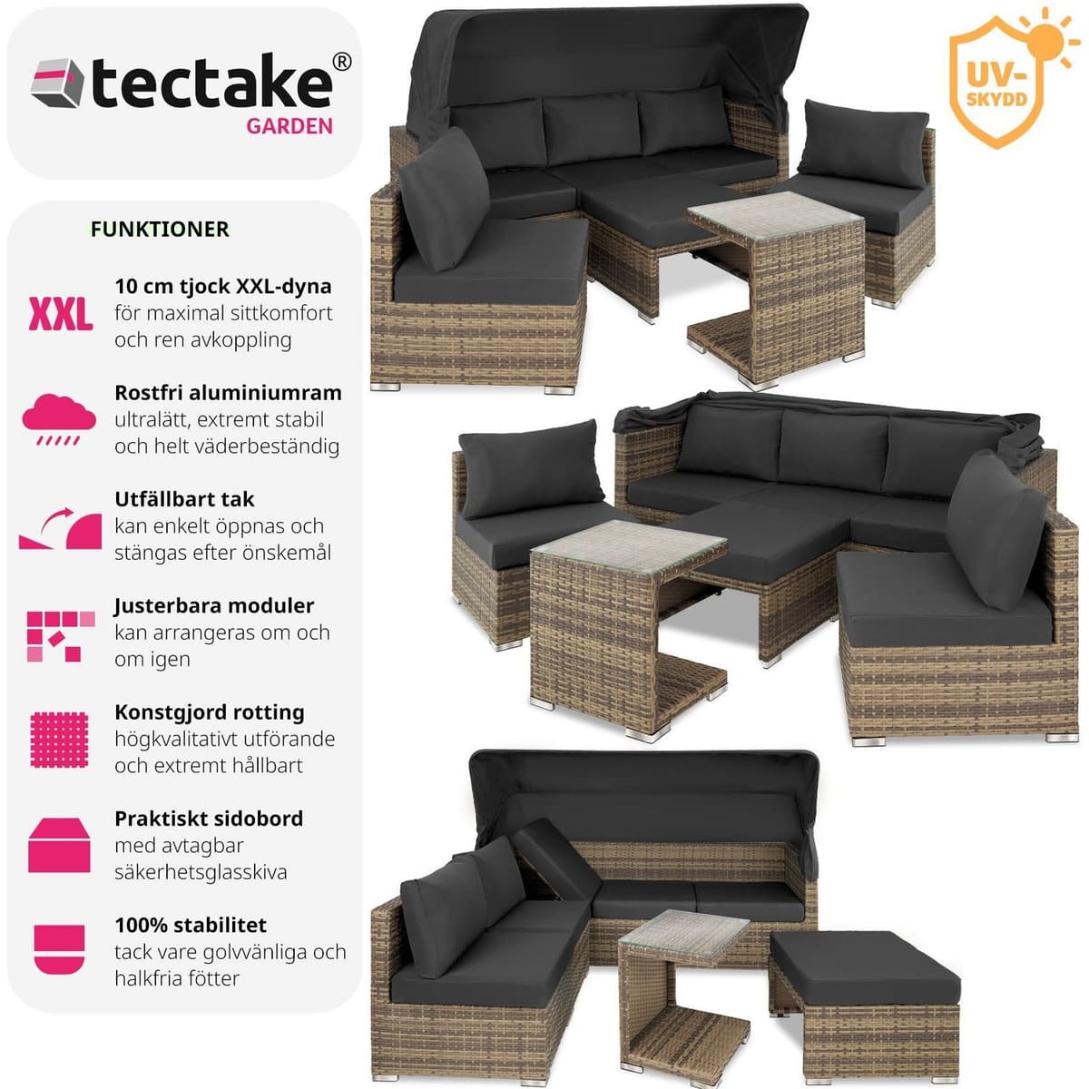 Hagemøbel lounge poly rotting San Marino - natur - Elkjøp | Elkjøp