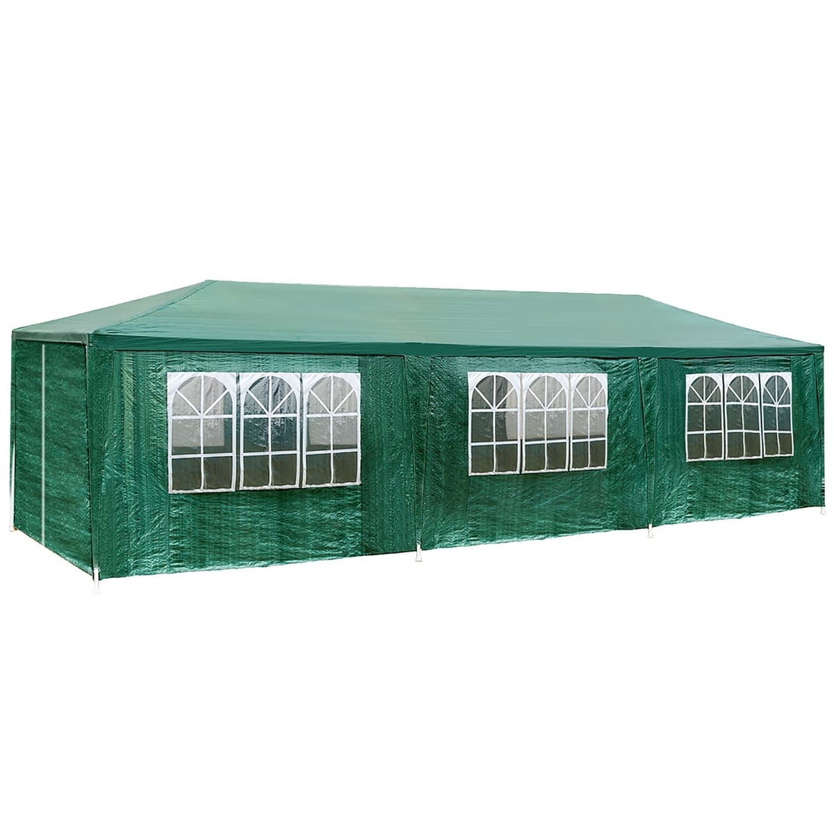 tectake Paviljong Elasa 9x3m med 8 sidopaneler 900 x 300 x 250 cm Grön ...