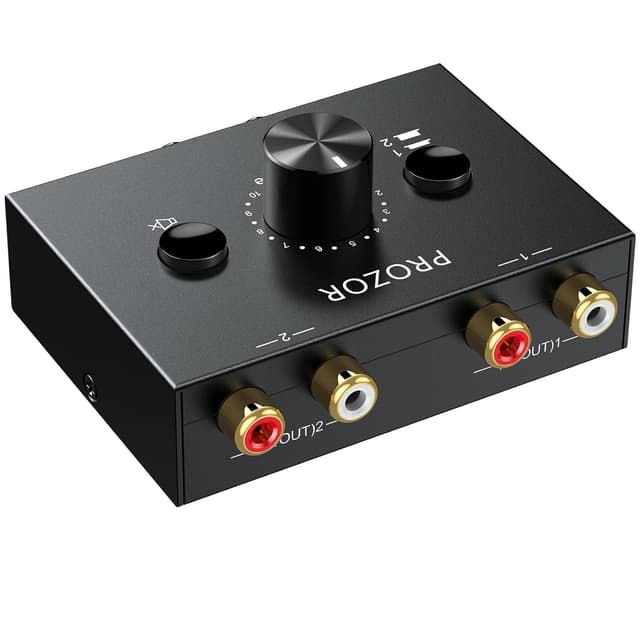 RCA Stereo Audio Switcher - 2 in 1 Out R/L Stereo Audio Switch, 1 in 2 ...