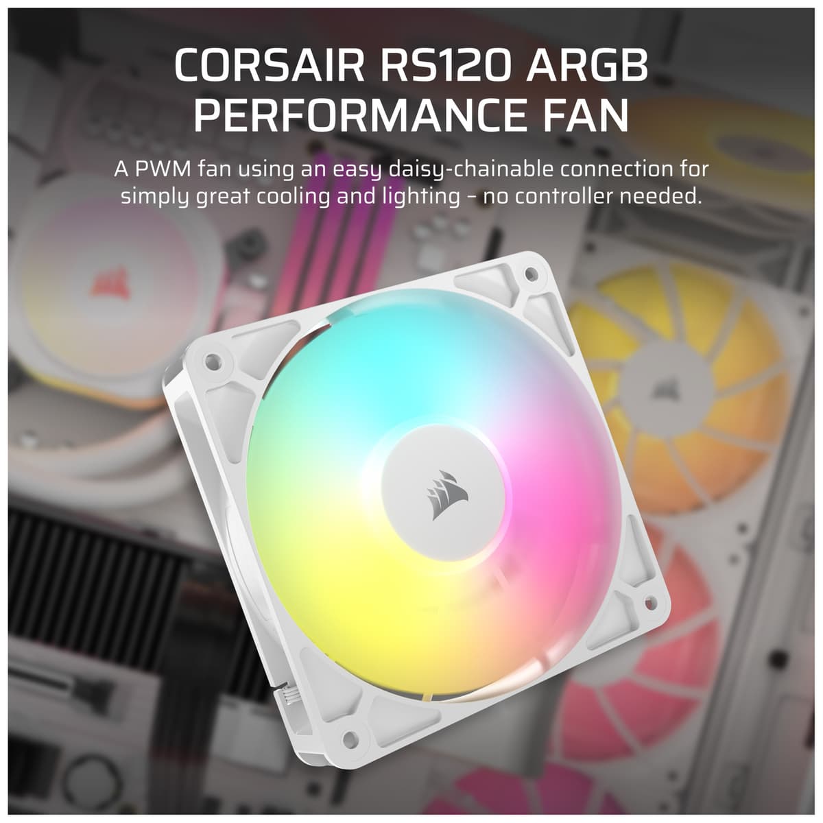 Corsair RS120 ARGB 120mm PWM vifte (hvit) - Elkjøp | Elkjøp
