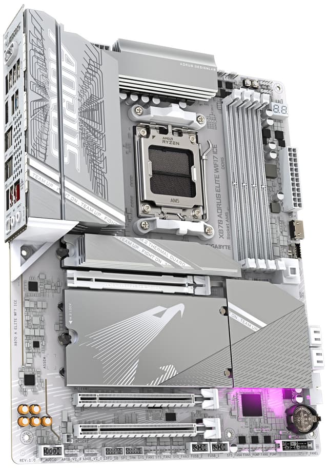 GigaByte X870 AORUS ELITE WIFI7 ICE moderkort - Elgiganten - Elgiganten