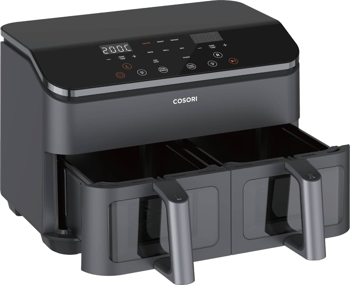 Cosori Dual Basket airfryer 66633 (sort) - Elkjøp