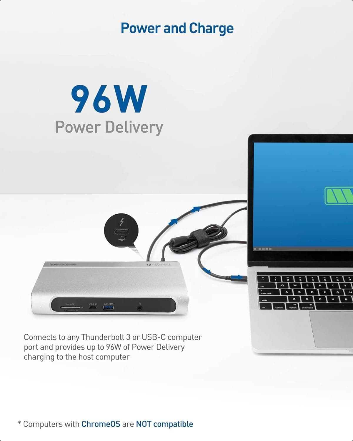 Cable Matters 14-Port Thunderbolt 3 Dockning station Dual HDMI DP 4K ...