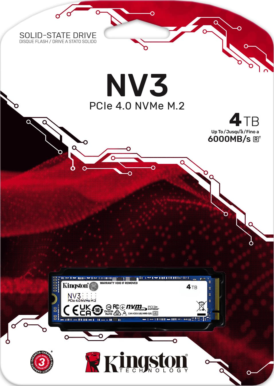 Kingston NV3 M.2 NVMe Gen 4 intern SSD (4TB) - Elkjøp