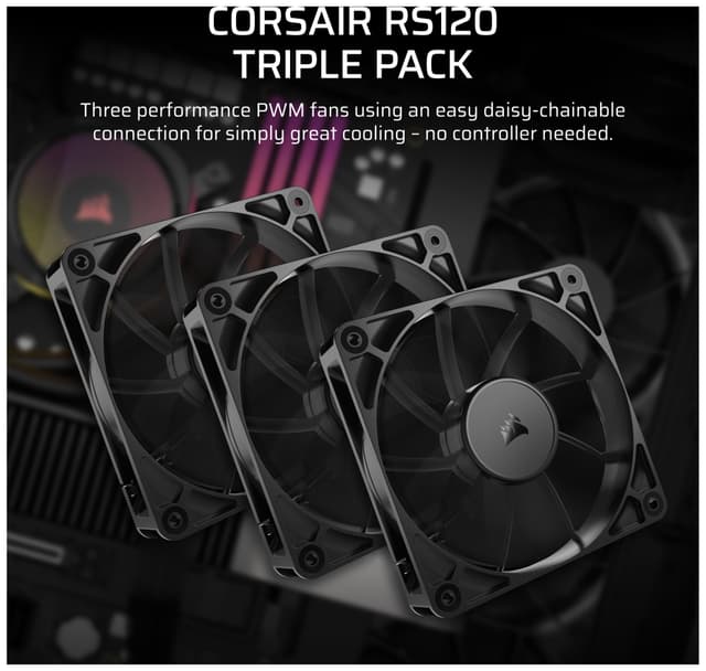 Corsair RS120 120mm PWM vifter (3-pakning) - Elkjøp | Elkjøp