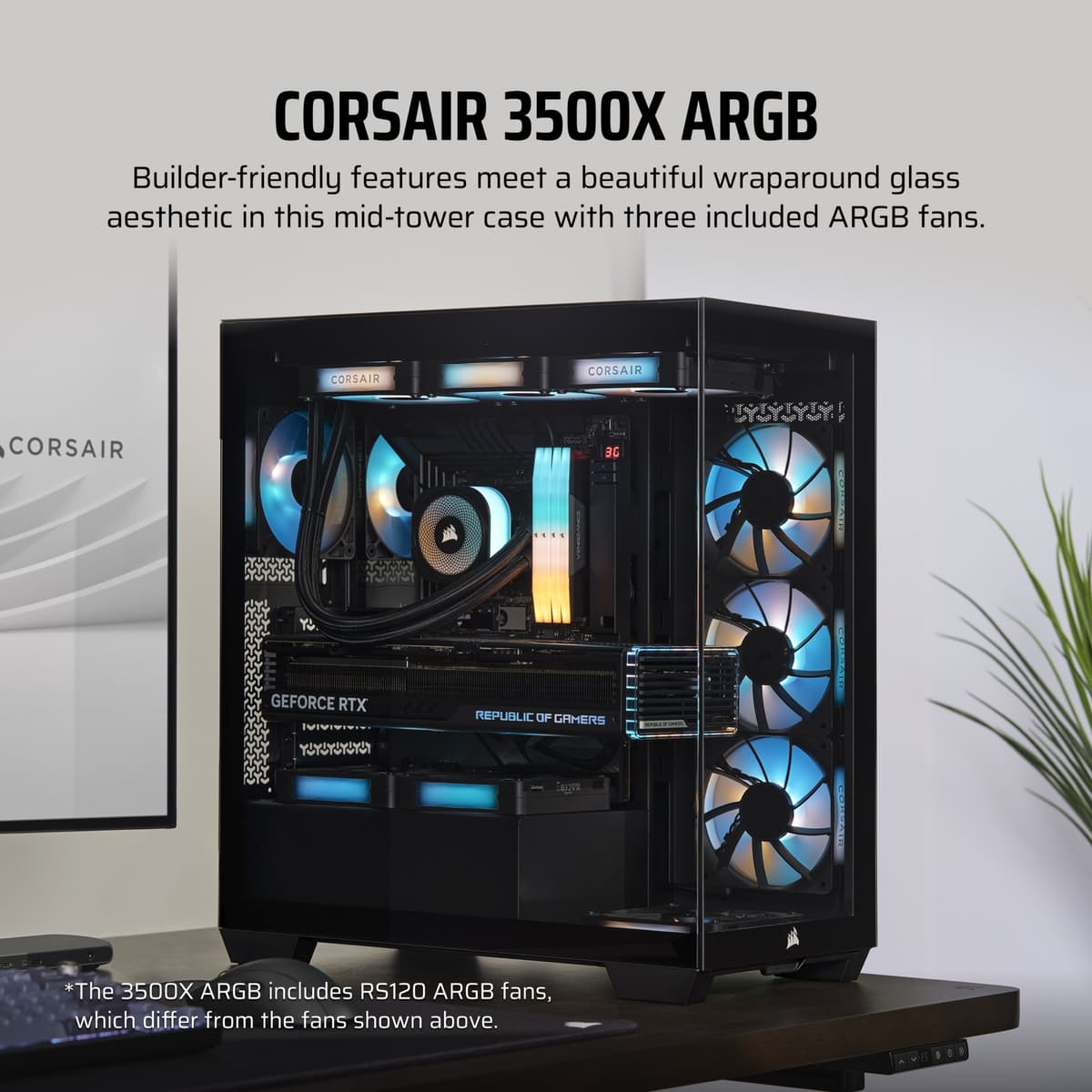 Corsair 3500X ARGB PC-chassi (svart/glas) - Elgiganten - Elgiganten