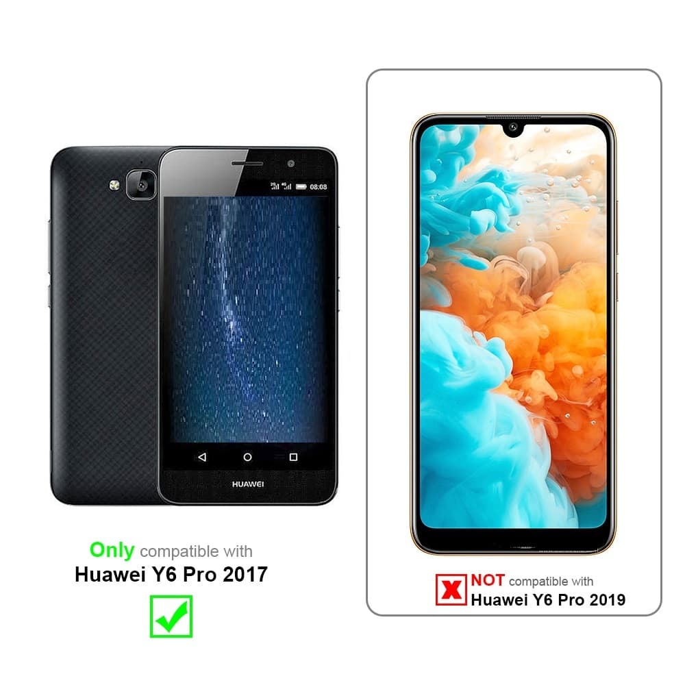 Huawei Y6 PRO 2017 Plånboksfodral Skal Blommor (Grå) - Elgiganten