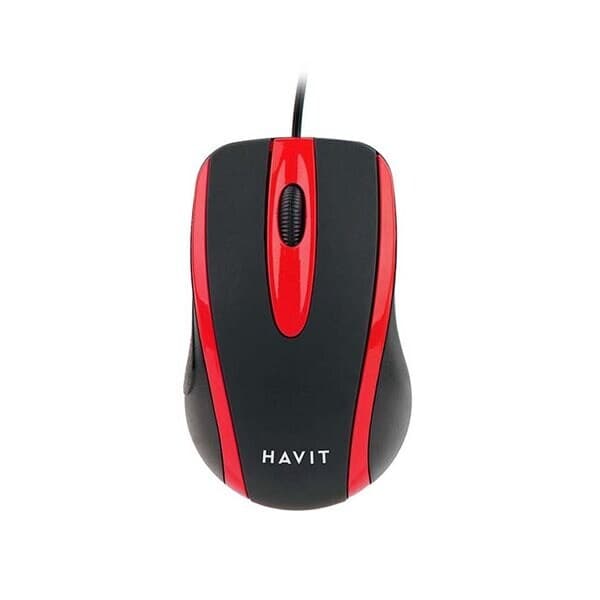 Optisk datamus med USB-tilkobling og ergonomisk design - Svart/Rød ...