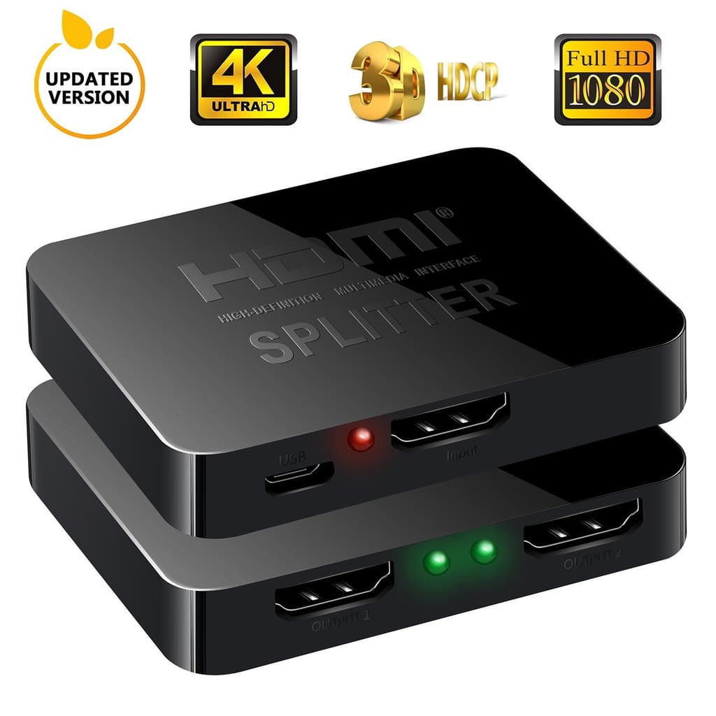 HDMI Splitter for to porter - 3D og 4K - Elkjøp