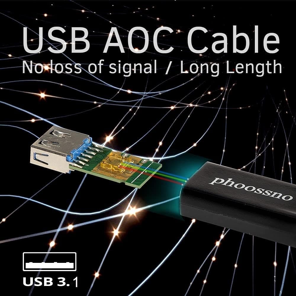 NÖRDIC active AOC Fiber 10m USB 3.2 SuperSpeed 10Gbps USB-C till USB A ...