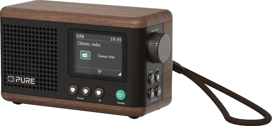 Pure Classic Mini bærbar digitalradio (sort kaffe/valnøtt) - Elkjøp