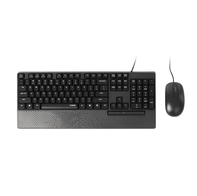 RAPOO Keyboard/Mice Set NX2000 Wired Black - Gigantti