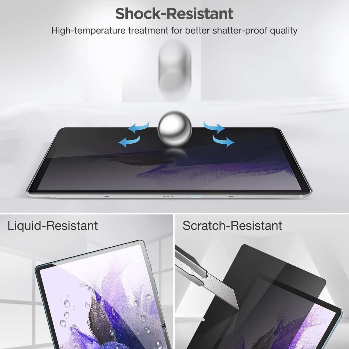 Kompatibelt med TAB S9+ Høyaluminium Anti-Spy Herdet Glass ...