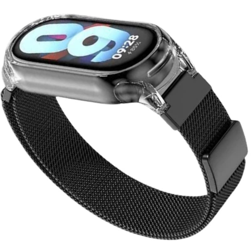 Klokkestropp for Xiaomi Mi Band med gjennomsiktig veske Sølv Xiaomi Mi ...