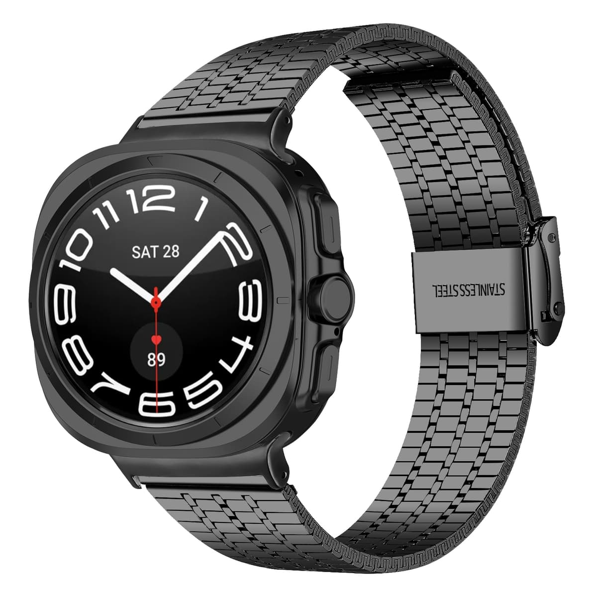 Samsung Galaxy Watch Ultra 47MM klockarmband i rostfritt stål med dubb ...