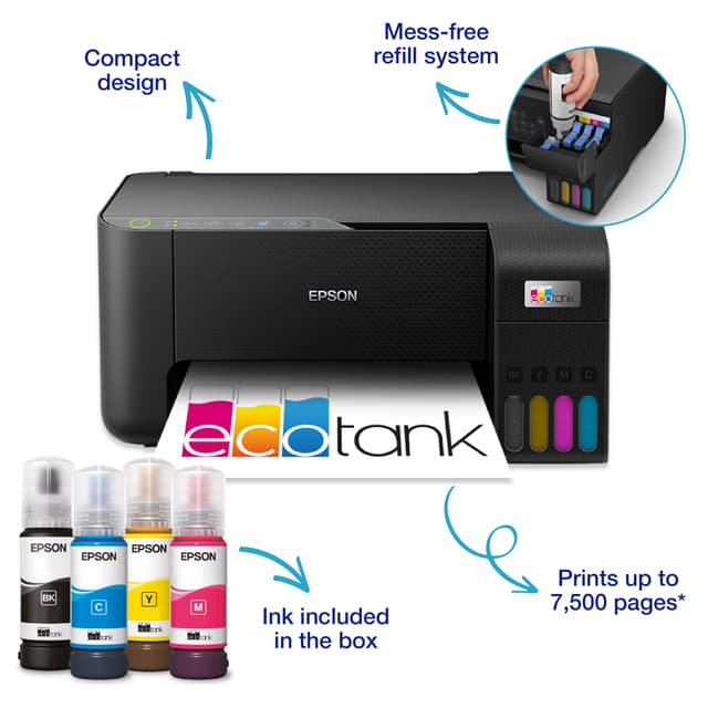 Epson EcoTank ET-2865 multifunktionsskrivare C11CJ67433 (svart ...
