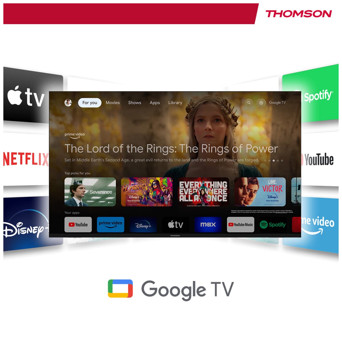 Thomson Google 43" QG4S14 4K QLED älytelevisio (2024) - Gigantti
