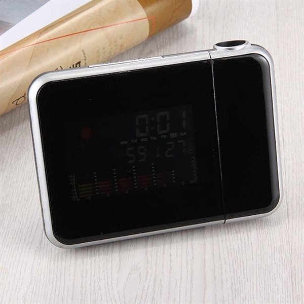 LED-projektorvækkeur med vejrstation/kalender | Elgiganten