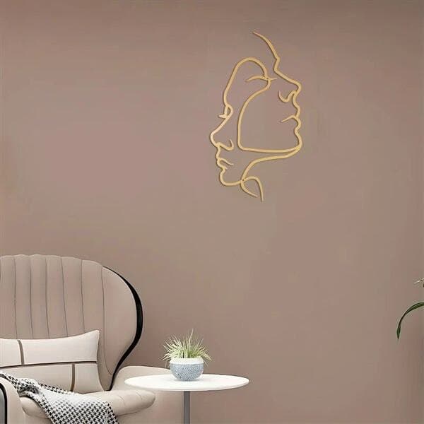 Veggdekorasjon i metall Faces - Gull - Elkjøp | Elkjøp