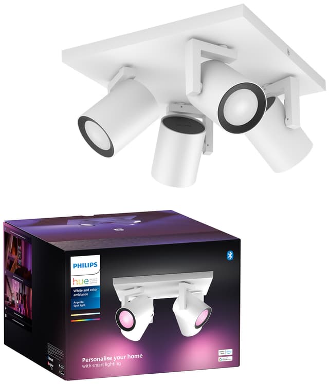 Philips Hue Argenta LED spotlight 4x4.2W GU10 (vit) - Elgiganten