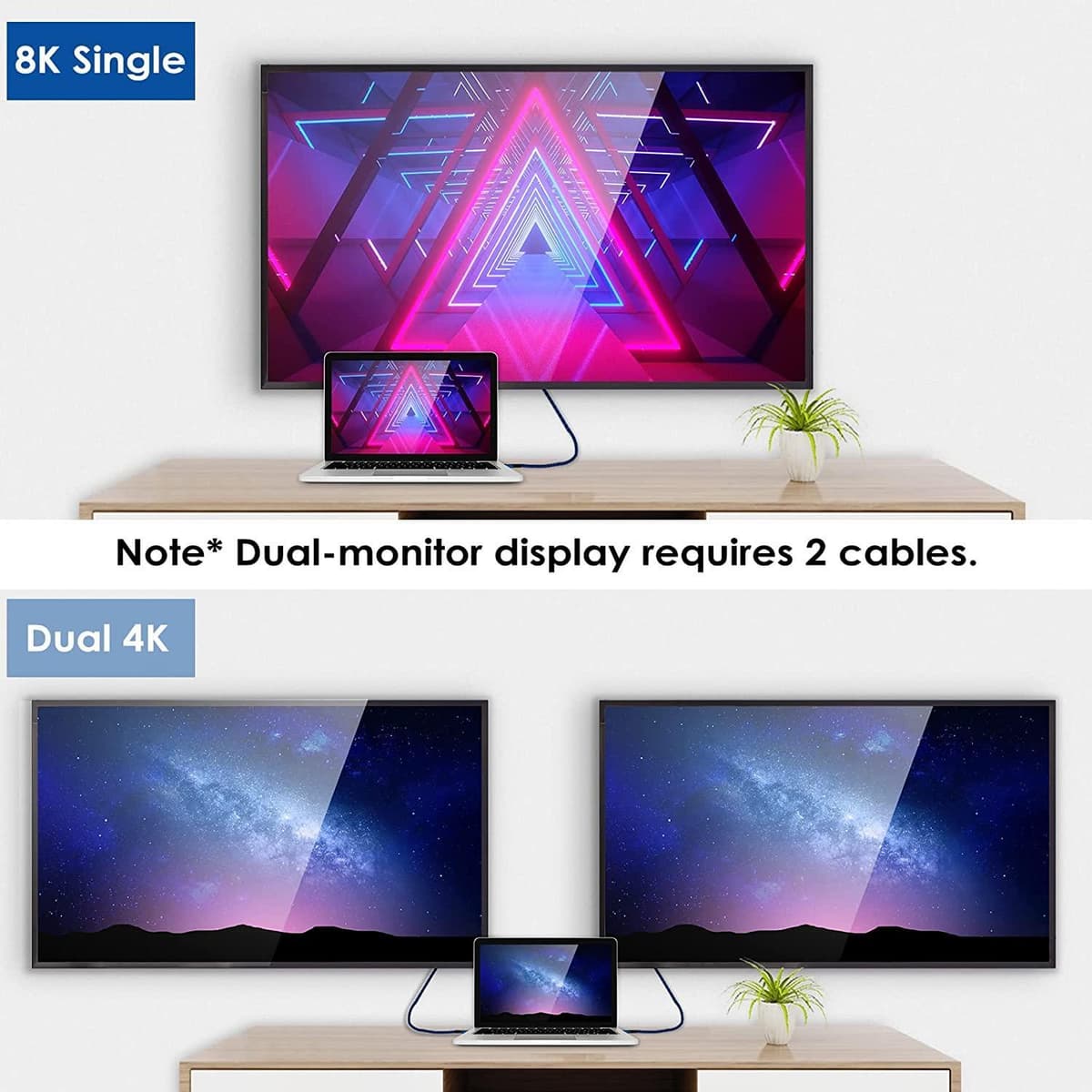 NÖRDIC Intel Certified 1m Thunderbolt 4 USB C kabel 40Gbps 240W opladning 8K video kompatibel ...