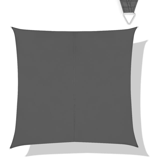 VONROC Solsejl - Premium - Square - 360×360 cm - Vandafvisende - Grå ...