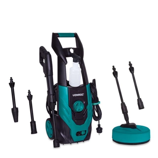 VONROC Højtryksrenser - 1400W | 110 bar, 390 l/t | Inkl. Terrassevasker ...
