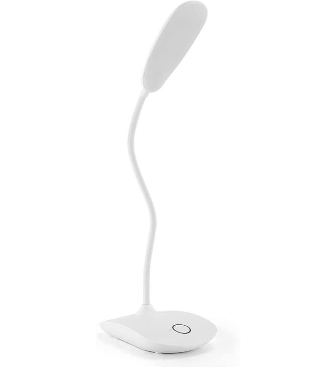 Uppladdningsbar LED bordslampa med dimmer och böjbar fot, Vit - Elgiganten