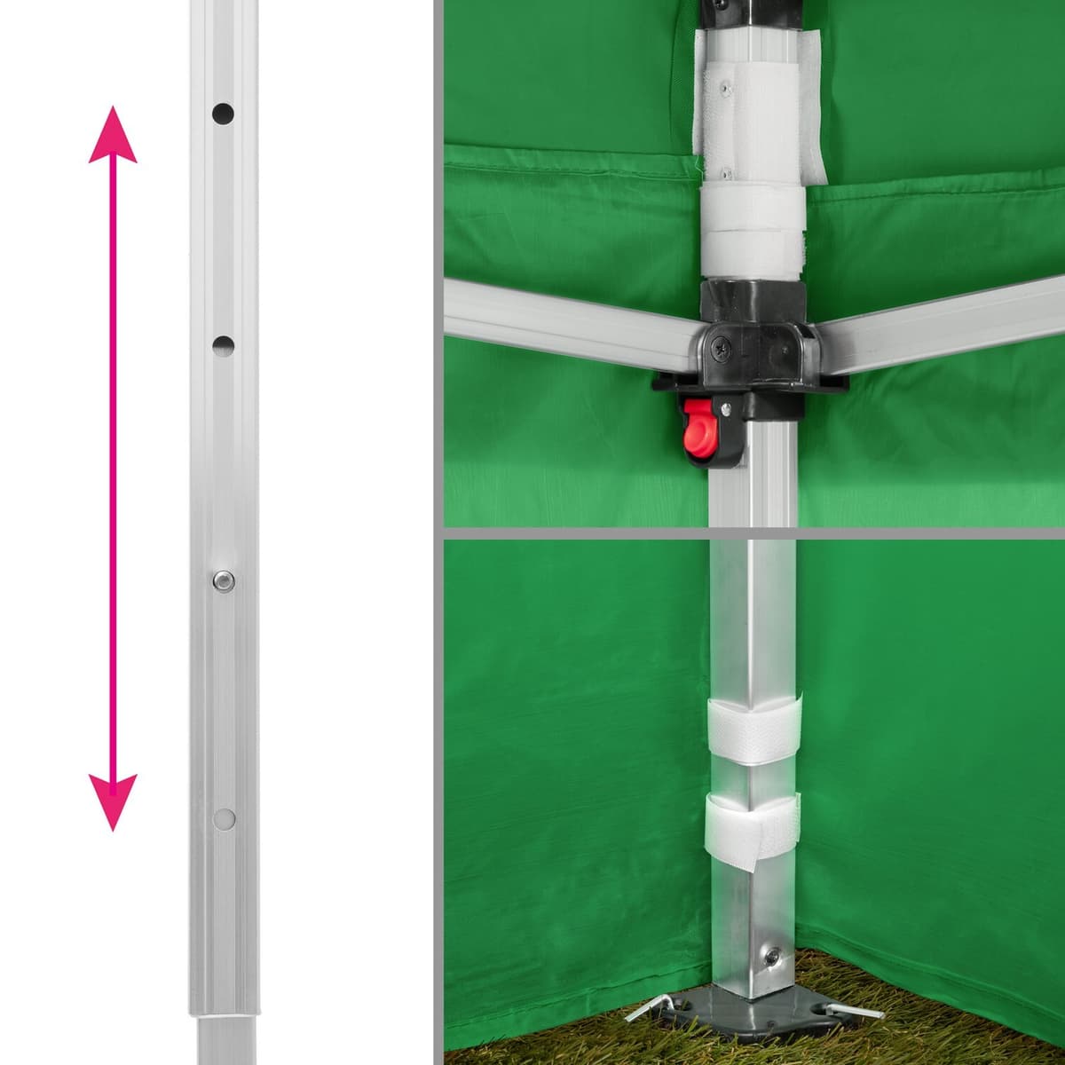 Partytelt, paviljong Viola 3x6 m med 2 vegger - grønn - Elkjøp | Elkjøp