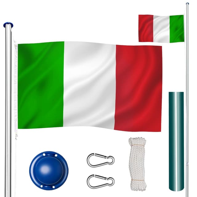 tectake Aluminium flagstang - justerbar højde 150 x 90 x 625 cm Italien ...