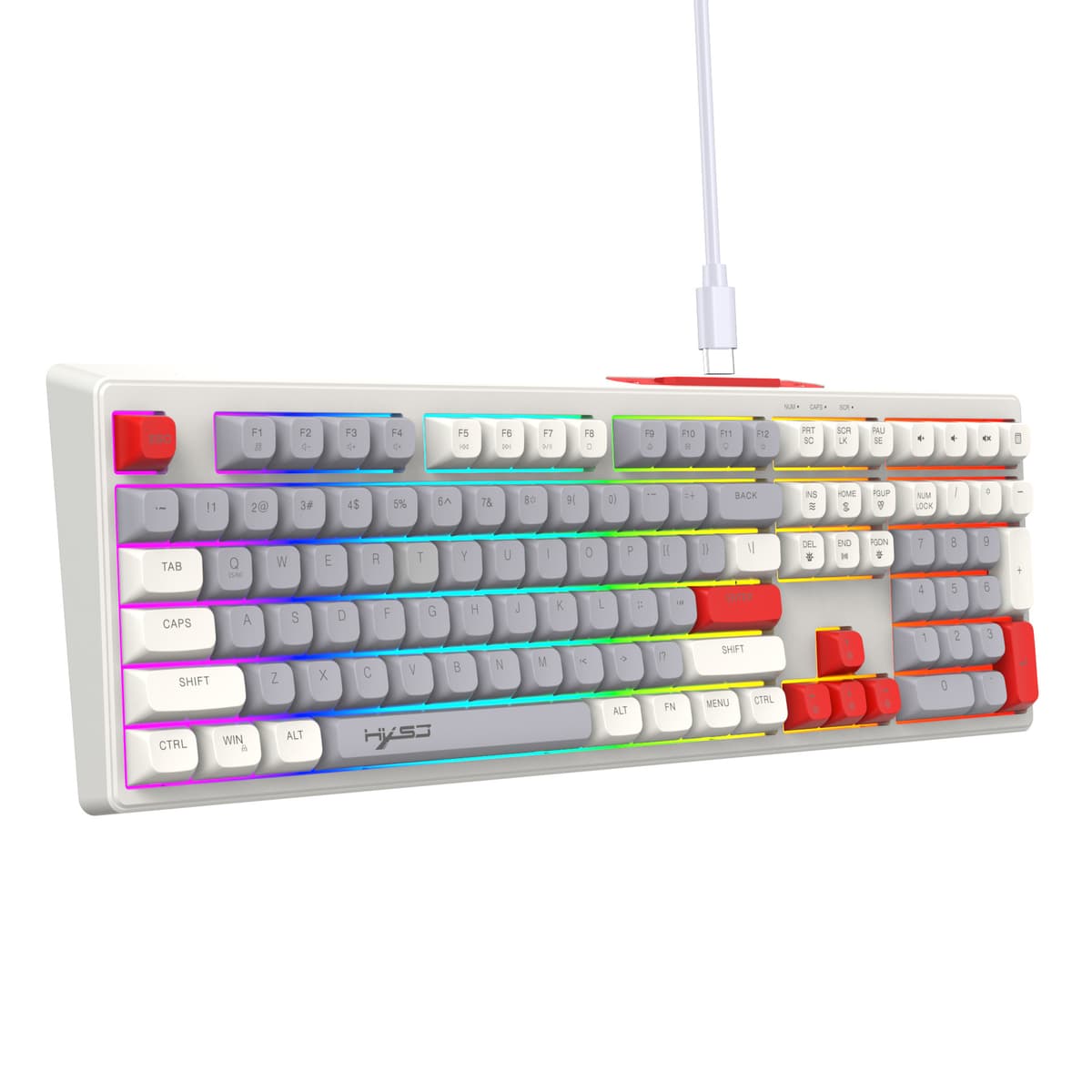 Kablet spilltastatur med 12 RGB-lys, 108 taster, anti-ghosting - Elkjøp