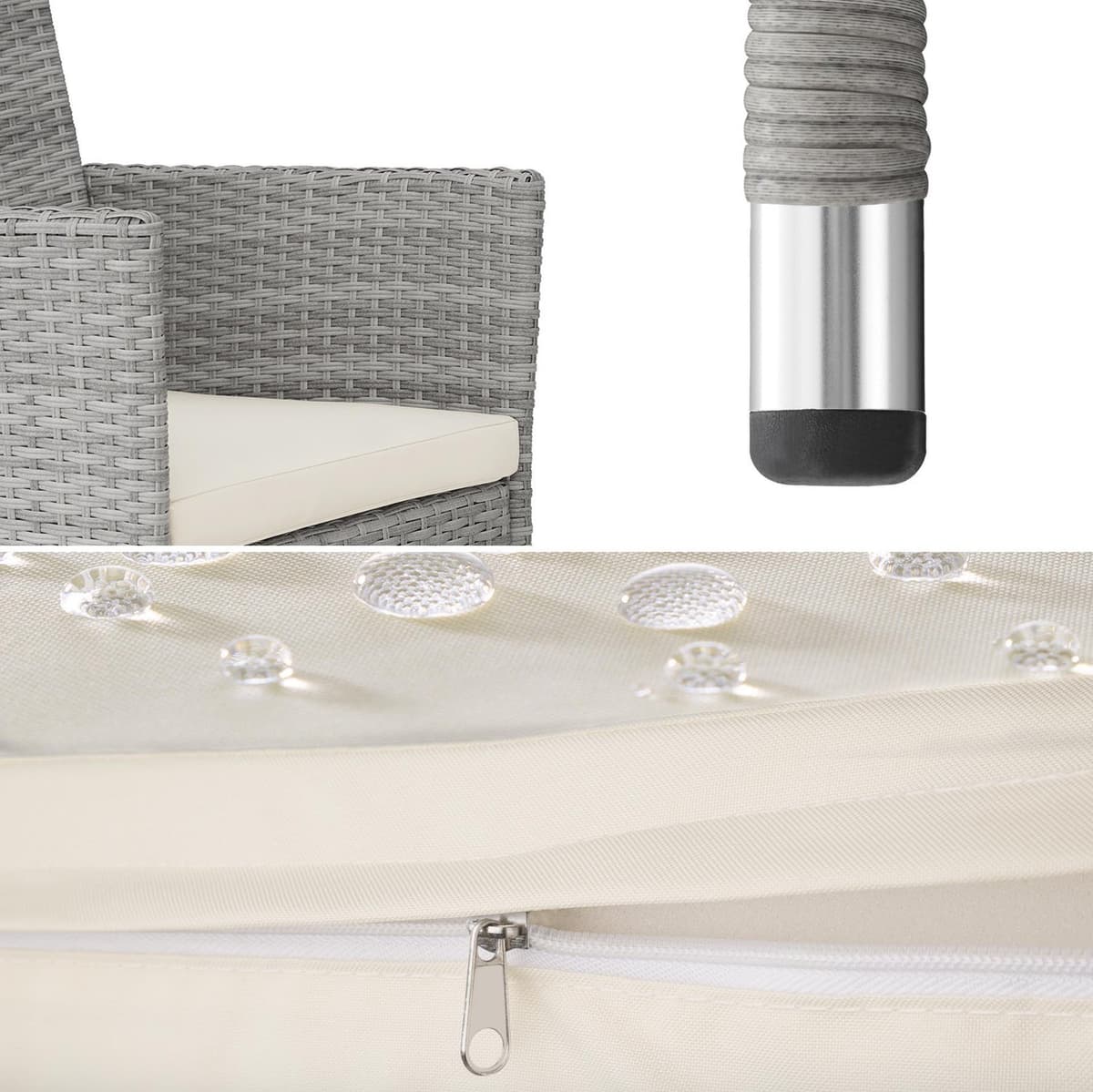 2 Hagestoler poly rotting, med puter - lysegrå - Elkjøp | Elkjøp