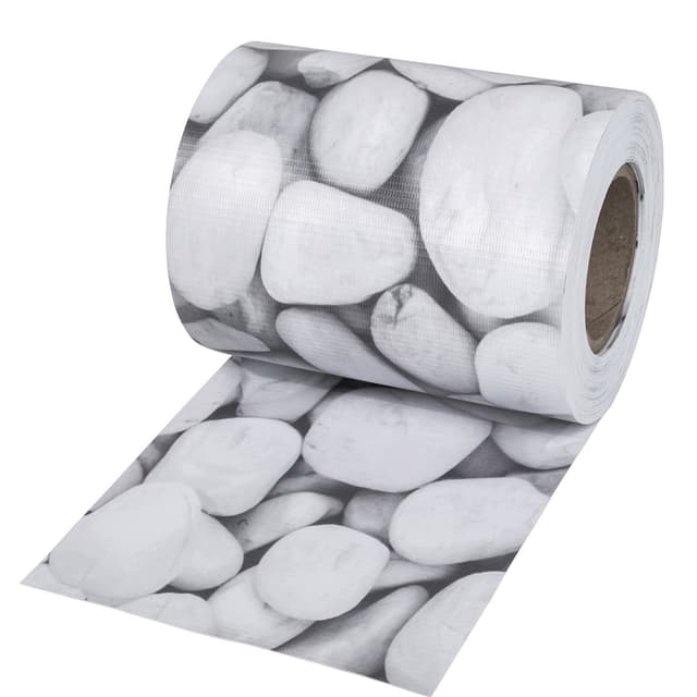 tectake PVC-skyddsfilm med fästklämmor 3500 x 19 x 0.04 cm Marmorgrus ...