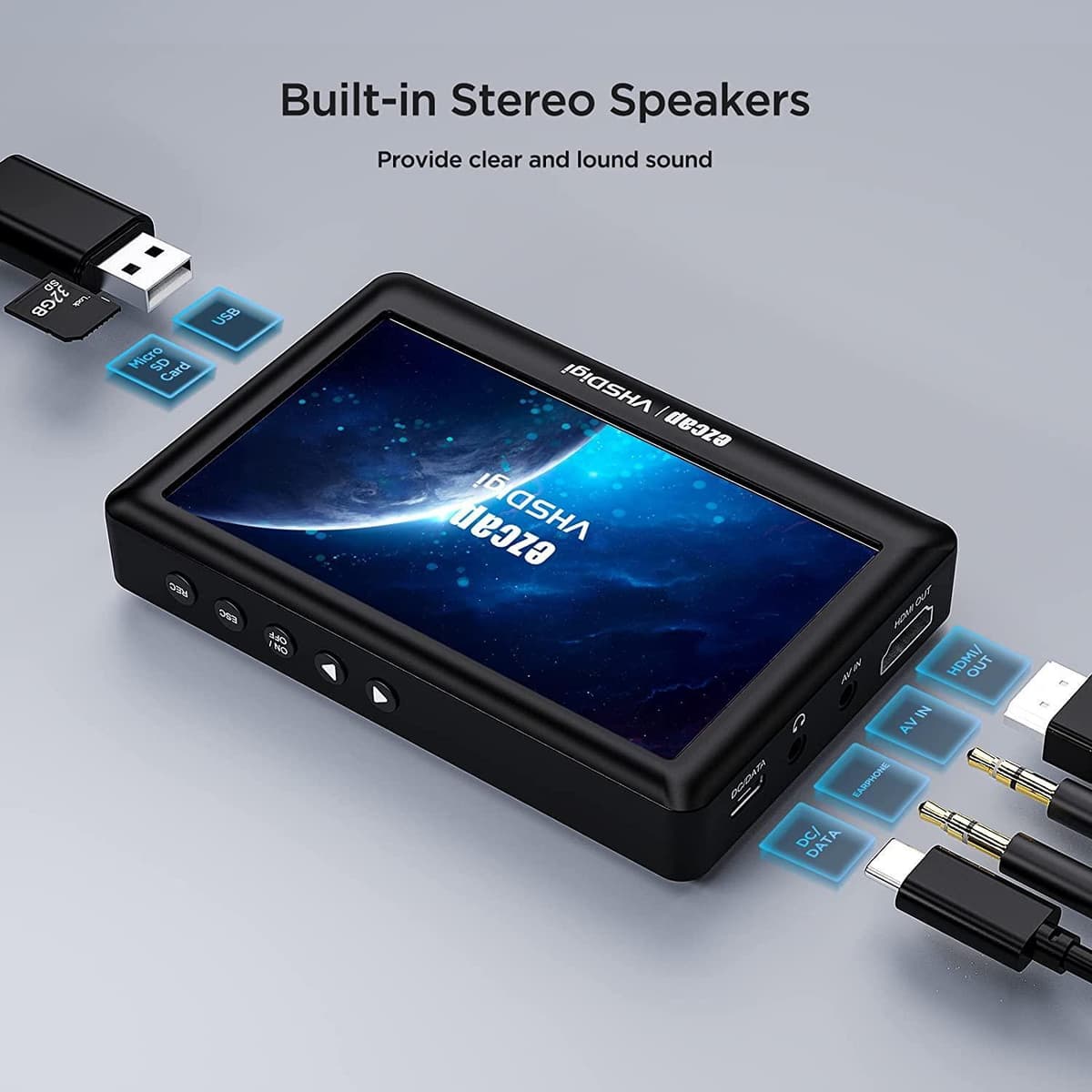 Ezcap Video til Digital Converter, CVBS Video Recorder med LCD-skjerm ...